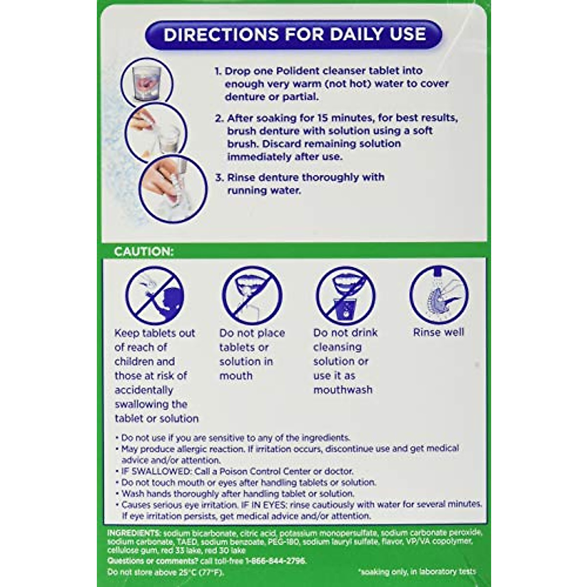 Polident Smokers Denture Cleanser 120 ea (Pack of 2)