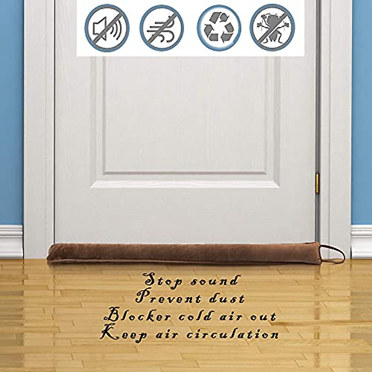 DreamQuil Under Door Snake Draft Stopper Noise Air Door Draft Blocker Heavy Bottom Draft Guard Reduce Light Wind Door Seal Sweep for Outside Patio Exterior or Interior Doors 36 inch (Brown)