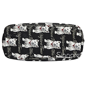 Signare Tapestry Shoulder Bag Tote Bag for Women with Black & White Westie Dog Design (SHOU-WES)