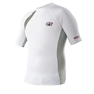 Body Glove Men's Performance Short Arm Rashguard, White/Silver, Large