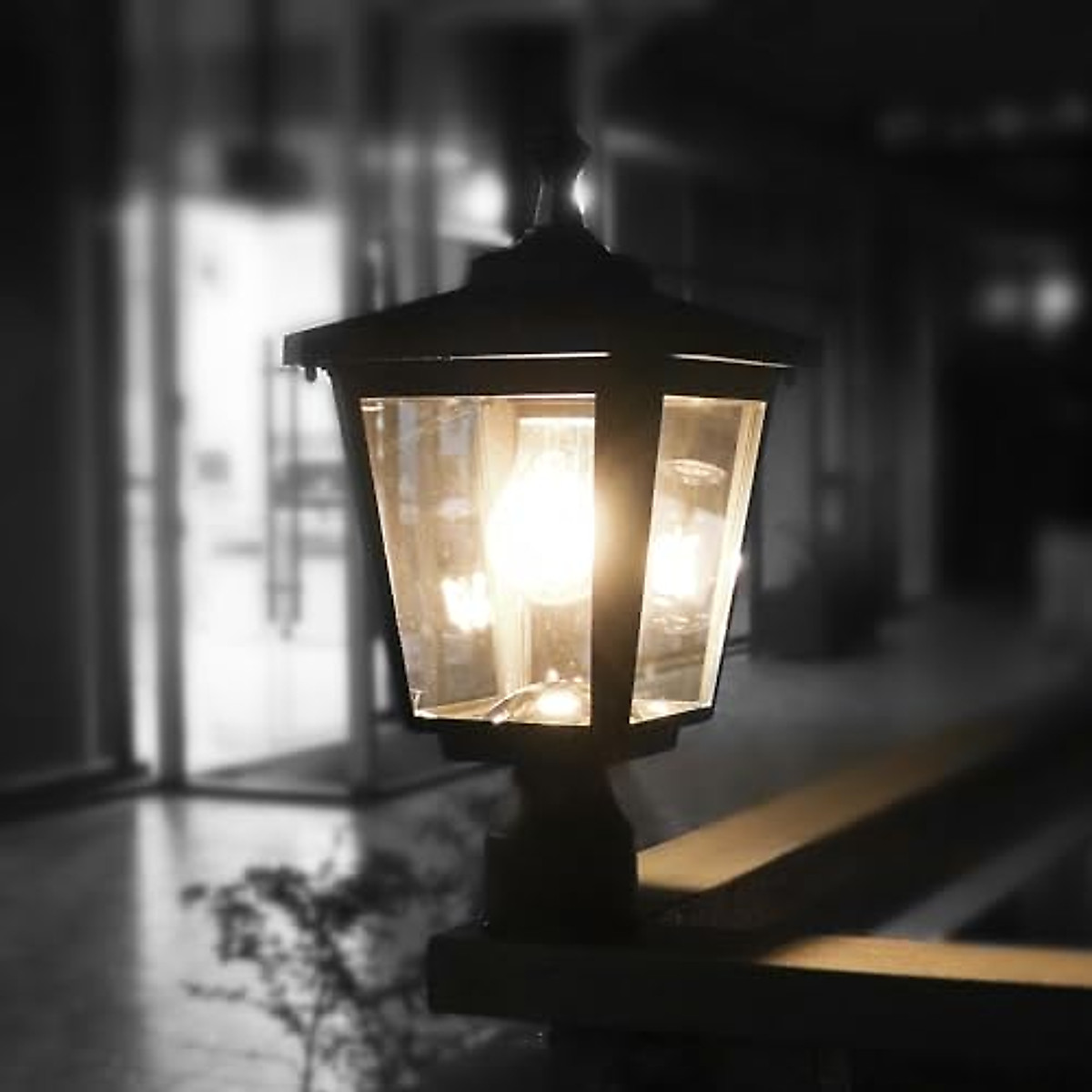 Kemeco Solar Post Light Outdoor ST4319Q Cast Aluminum Filament LED with Mounting Base for Pire Pillar Garden Yard Pole Bollard Gates Driveway Pathway Walkway