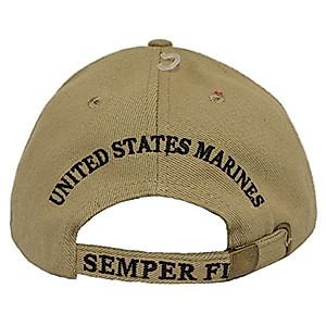 U.S Marine USMC Semper Fi Logo Eagle Embridered Cap Hat Beige