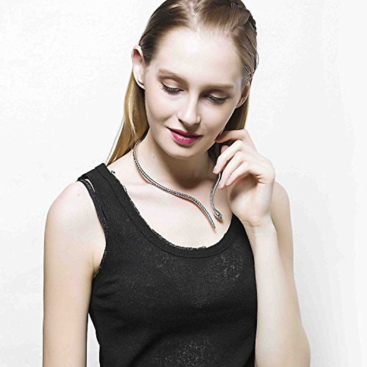 Gold Snake Jewelry for Women Punk Gothic Halloween Jewelry Snake Necklace Earrings Bracelets Halloween Costume Women 2024