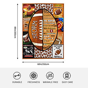 Blanket Football for Kids Boys Girls Fun Soft Plush Flannel Furry Fluffy Nap Sleep Blanket, Christmas Thanksgiving Birthday Magical Decor Throw 50"x60" Soccer