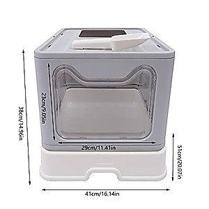 Cat Litter Box Semi-Enclosed and Foldable,Front Entry and top Exit Litter Box Storage and Deodorization Design Covered Litter Box,Comes a Cat Shovel, for Families Cat Houses