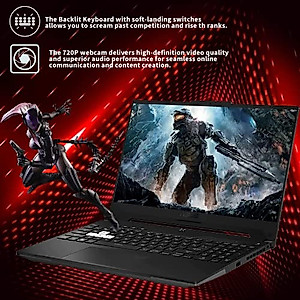 ASUS 2022 TUF F15 15.6" WQHD 144Hz Gaming Laptop, Intel 12th Core i7-12650H, 16GB DDR5 RAM, 1TB PCIe SSD, NVIDIA GeForce RTX 3050 Graphics, Backlit Keyboard, Win 11, Black, 32GB USB Card