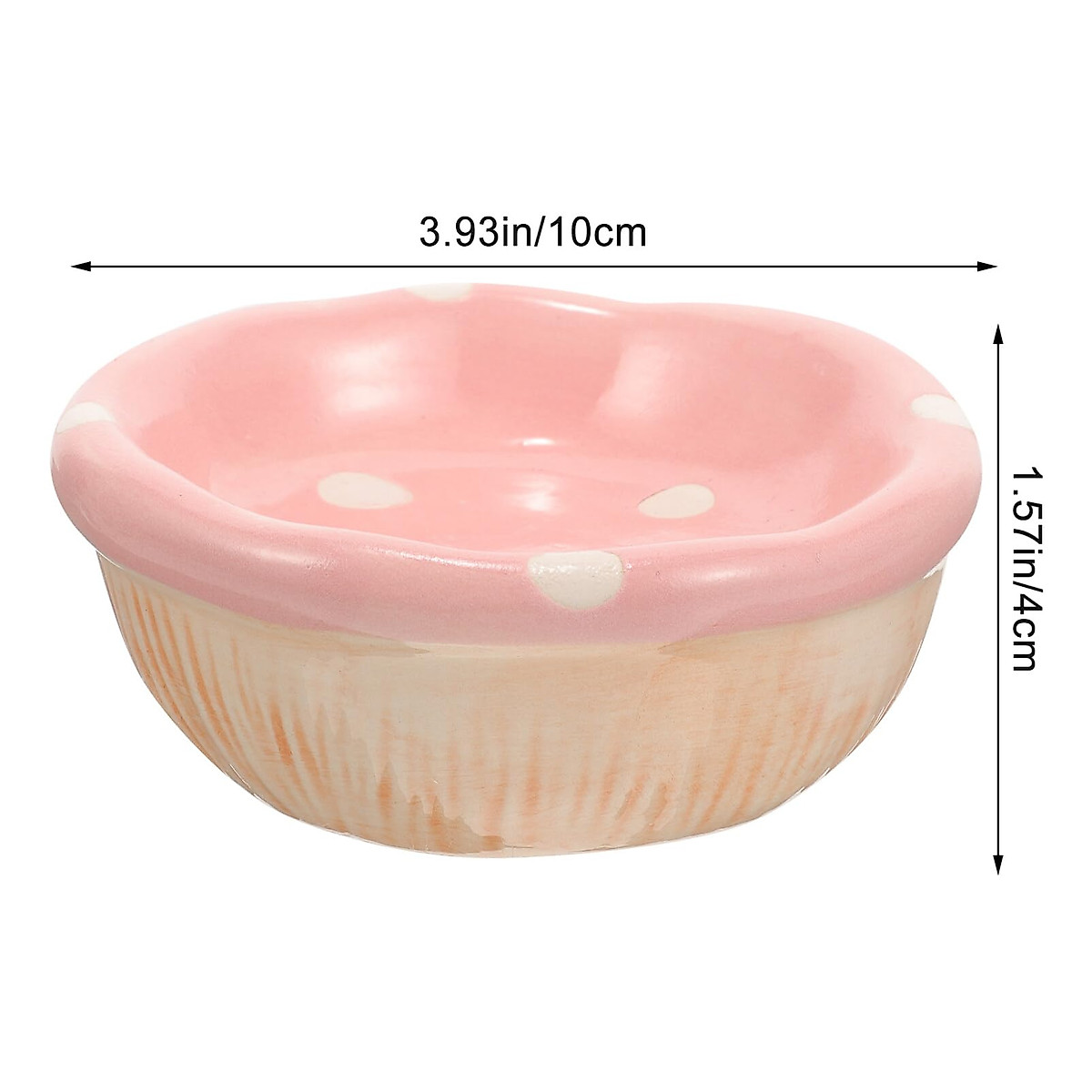 Beaupretty Hamster Food Bowl Mini Mushroom Shaped Water Bowl Guinea Pig Ceramic Small Animal Feeding Dish for Dwarf Hamster Gerbil Ferret Hedgehog Chinchilla Pink
