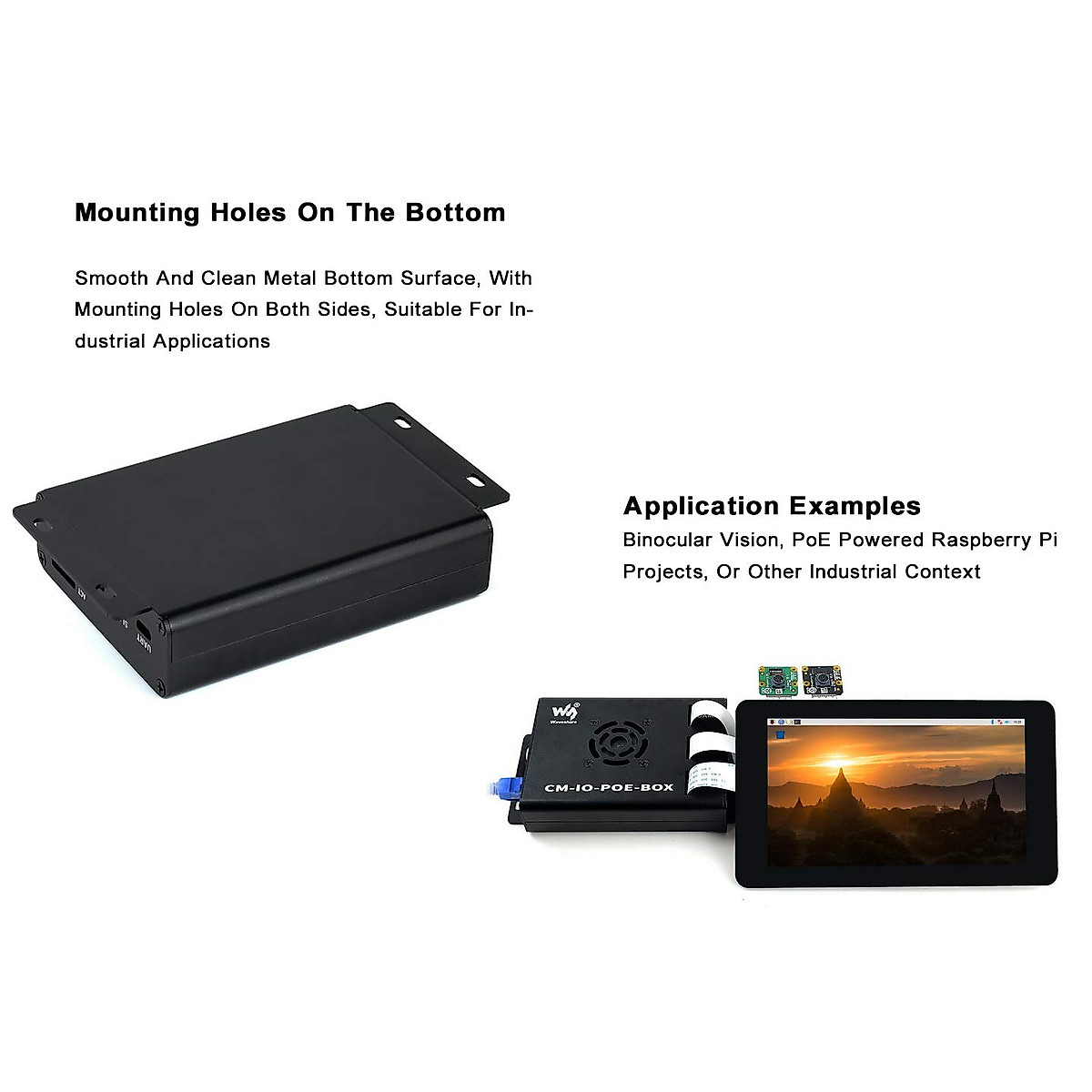 waveshare Mini-Computer Add-ons Based on Raspberry Pi Compute Module CM4S / CM3 / CM3L / CM3+ / CM3+L Comes with PoE Expansion Board