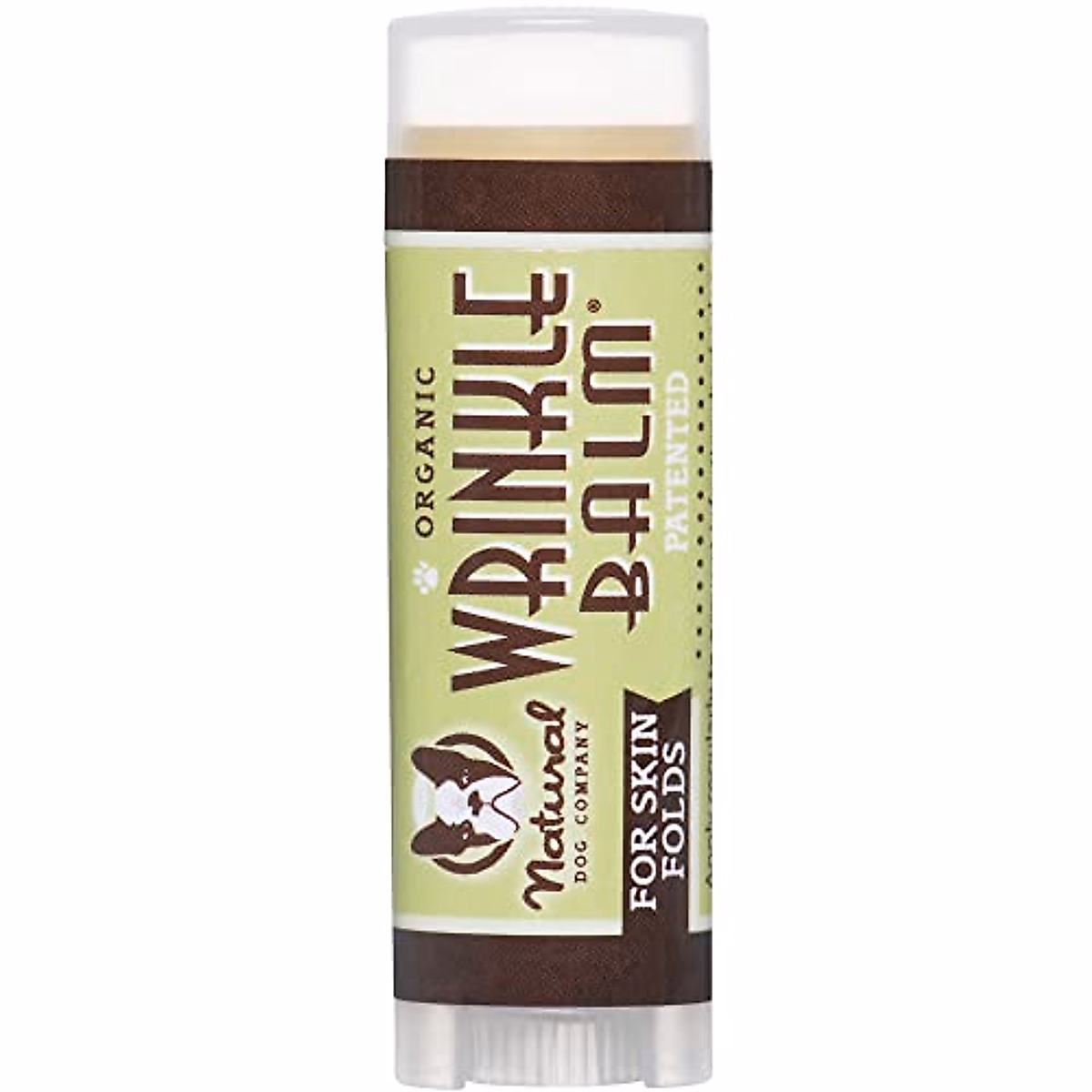 Natural Dog Company Wrinkle Balm, Travel Stick, 0.15 oz, Dog Lotion for Dry Itchy Skin, Cleans Wrinkles, Yeast Infection Treatment for Dogs, Plant Based, Frenchie Dog Accessories, Made in USA