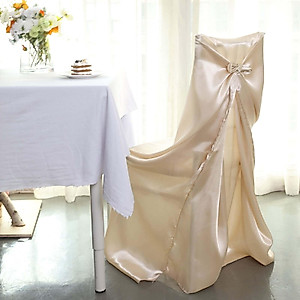 Tableclothsfactory Blush Silky Satin Universal Chair Covers Fits All Type of Chairs Event Dinning Slipcover for Wedding Party Banquet