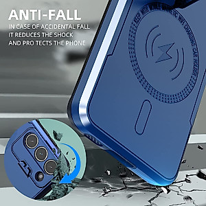 Galaxy S23 5G Case,Designed for Samsung S 23 23S Phone Cases with Camera Lens Protector,Built-in Camera Ring Stand Kickstand,Grade Heavy Duty Shockproof Cover for 23S Women Men 6.1”in Blue