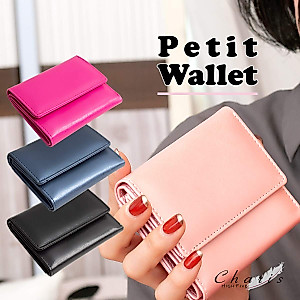 Charis HIGH FIVE Vegan Leather Trifold Mini Wallet for Women High Capacity Card Coin Purse - Pink