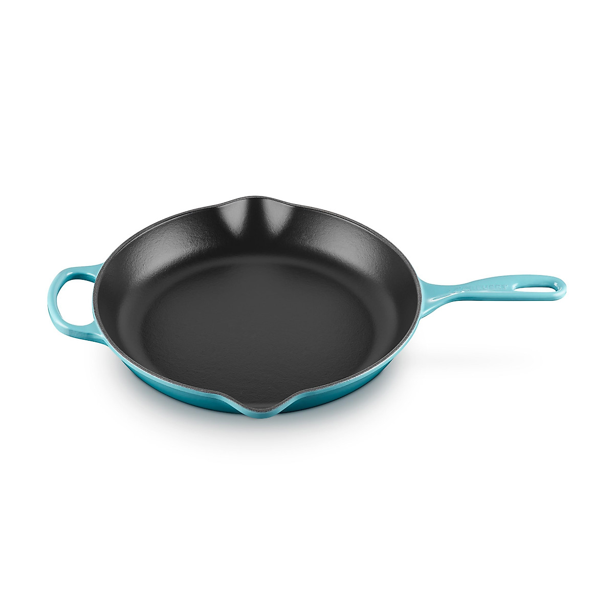 Le Creuset Enameled Cast Iron Signature Iron Handle Skillet, 11.75" (2-3/8 qt.), Caribbean