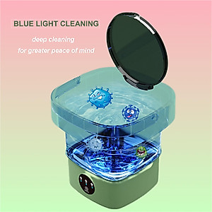 ZJFLNZYC Portable Mini Washing Machine, Folding Mini Washing Machine With Spinner,3 Modes Deep Cleaning, Suitable For Apartments, Dormitories, Camping, RV Travel(6.5L-Pink)