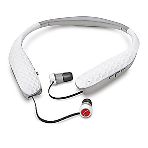 Lucid Audio HLT-NHE-BT-P Amped HearBand Sound Amplifying Bluetooth Neckband Earbud Headphones - White/Gray, Standard