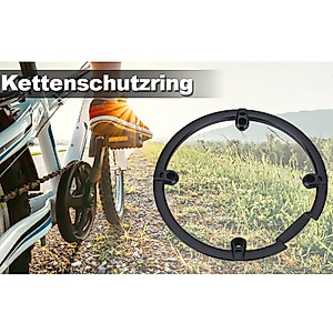 Pilipane Bike Chainring Guard, Bicycle Sprocket Cover, Gear Chain Wheel Crankset Protector Cover for Mountain Bike, Cycling Chainring Guard Support Protection Cover Accessories(Black)