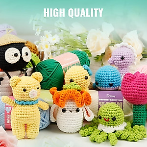 Pllieay Charcoal Gray Yarn for Crocheting and Knitting (4x50g) Cotton Yarn For Crocheting Crochet Knitting Yarn with Easy-to-See Stitches Yarn for Beginners - Worsted Medium #4 Yarn - Cotton-Nylon Ble