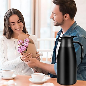 68Oz Stainless Steel Thermal Coffee Carafe with Lid Double Walled Vacuum Thermos Flask Insulated Coffee Carafe for Keeping Hot Water Tea Beverage Dispenser - For 12 Hours Hot / 24 Hours Cold
