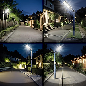 loyoele 8000W Solar Street Lights Outdoor 400000 Lumens Solar Flood Lights with Remote Control & Motion Sensor, Waterproof IP67 Dusk to Dawn Solar Lights for Garden,Yard, Path, Parking Lot 2-Pack