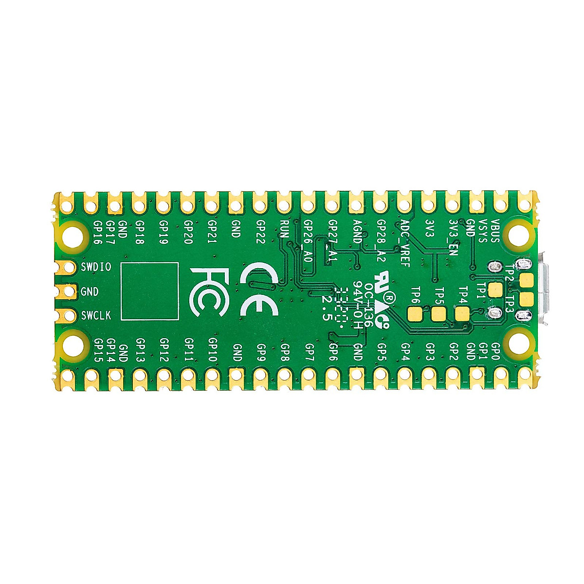 Pre-soldered Raspberry Pi Pico Microcontroller Mini Development Board with Header,Based on RP2040 Chip, Dual-core Arm Cortex M0+ Processor, High-Performance