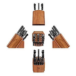 Cangshan TV2 Series 1023053 Swedish 14C28N Steel Forged 17-Piece Knife Block Set, Acacia