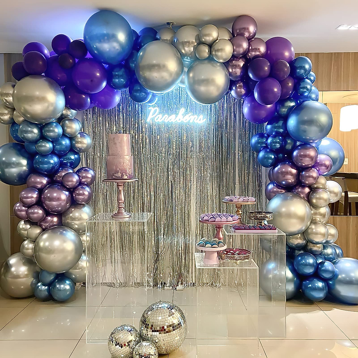 PartyWoo Blue Shades Balloon Garland Kit, 140 pcs Shades of Blue Balloons Different Sizes Pack of 18 Inch 12 Inch 10 Inch 5 Inch for Balloon Garland or Arch as Birthday Decorations, Party Decorations