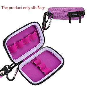 Biu-Boom (Only Case )Carrying Bag Small Travel case,Carabiner or Lanyard, for Battery,Charger, Kit,(Only Case) (Pink)