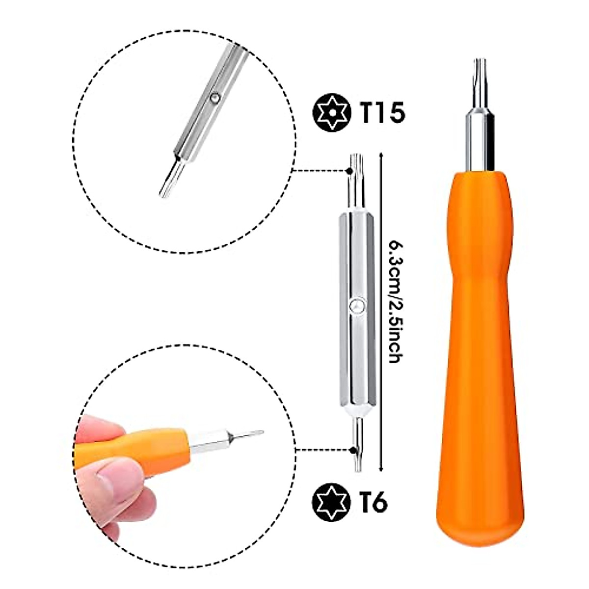 CYJJZQ Ring Doorbell Screwdriver Replacement & Charger Charging Cable Cord, Fit Video Doorbell, Video Doorbell 2 3 and Pro & Elite Ring Doorbell Security Screw (Orange)