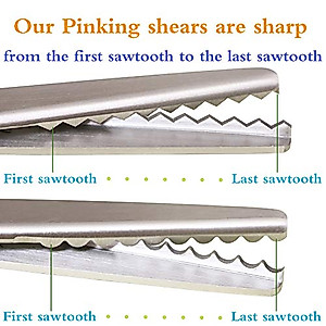 Hui Tong Strong & Sharpe Pinking Shears,Pinking Shears Scissors for Fabric, Serrated and Scalloped Scissors Fabric,3mm,5mm,7mm (Scalloped 7mm)