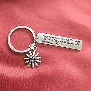 De&ai Sunflower gift daughter keychain Sunflower Positive gift Sunflower lover keychain Inspirational keychain Sunshine keychain Sunflower Motivational keychain
