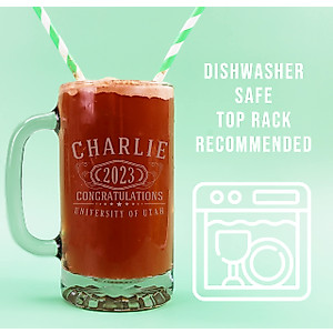 Personalized Gifts for Men Etched 16oz Glass Beer Mug - Customized Beer Gifts for Men, 40th Birthday Gifts for Brother, Custom Gifts for Him Man Father Dad, Regalos Personalizados para Hombre, Bernard