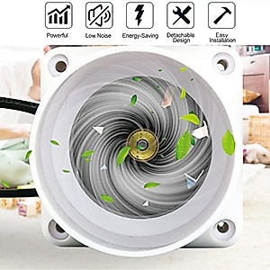 Fostaugh 2 inch 50mm Inline Duct Ventilation Fan Dog House, Pet Indoor Vent Blower Air Vent Check Valve for Greenhouse Bathroom Tent Room Basement Attic Kitchen, White