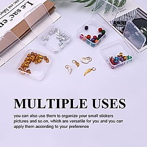 13Pcs Beads Storage Containers Box, Mixed Sizes Clear Plastic Storage Cases with Hinged Lid, Empty Plastic Boxes for Jewelry, Earring, Rings, Keys, Coins, Easy to Distinguish(Clear)