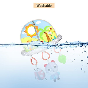 AIPINQI Car Seat Toy for Infants, Rear Car Seat Hanging Toys for Baby, Kick and Play Activity Center for Rear and Forward Facing, Easier Drive for Newborn, Baby’s Travel Companion, Bear