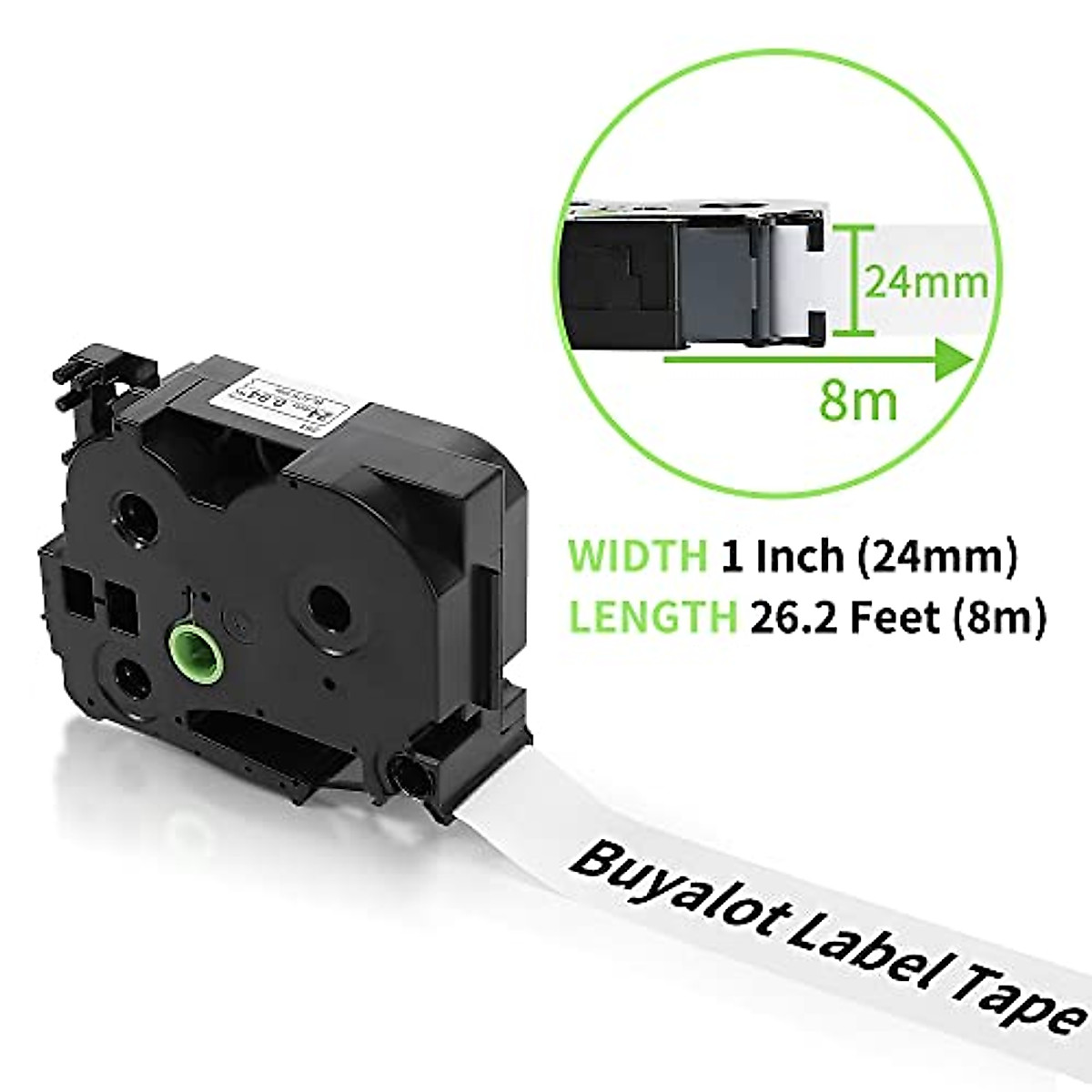 Buyalot 24mm Label Tape Replacement for Brother P Touch TZ Tape TZe-251 TZe251 TZ251 1 Inch 0.94 Laminated Compatible with Brother Ptouch PTD600 PTD610BT PTP700 PTP750W Label Maker, 4 Pack