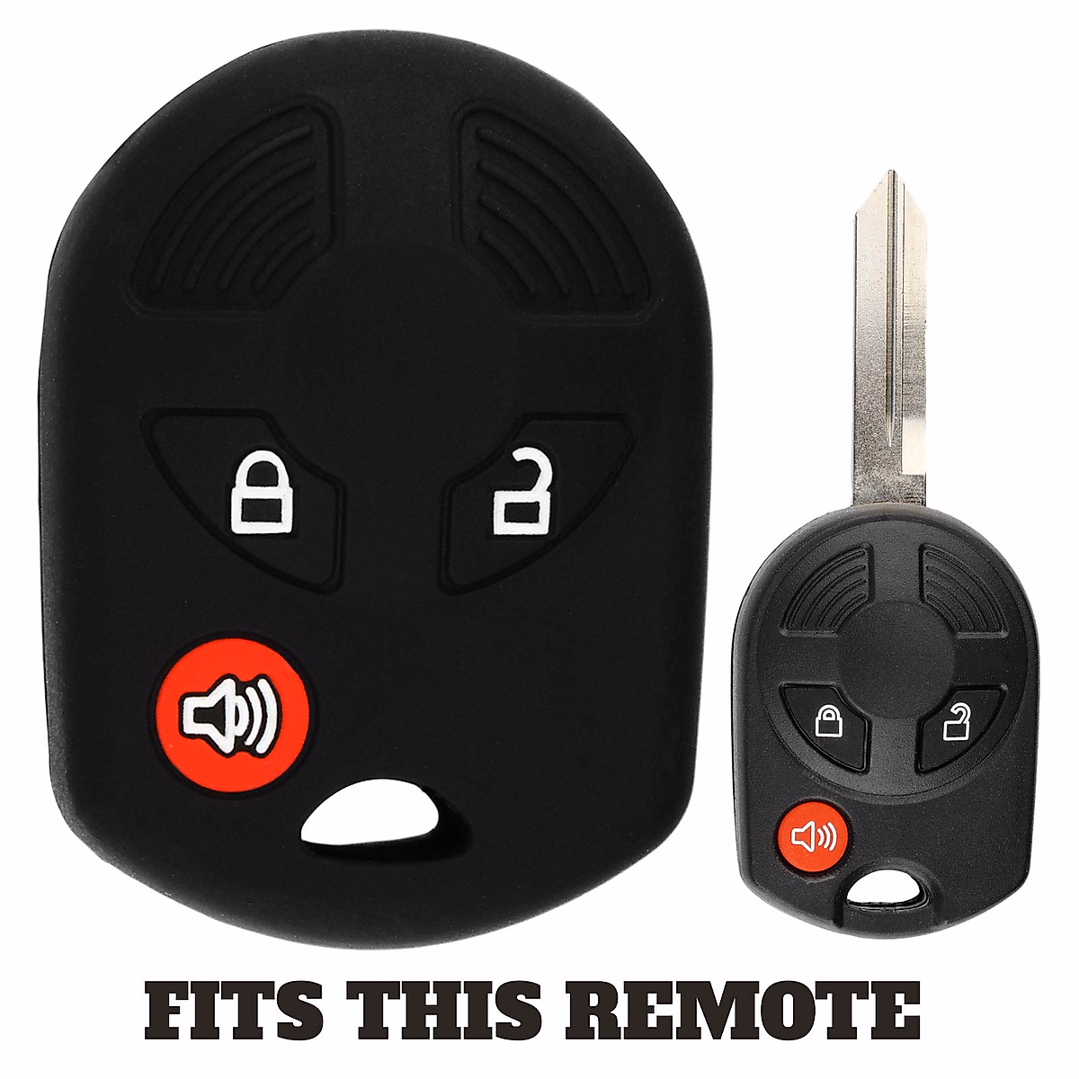 KeyGuardz Keyless Remote Car Key Fob Outer Shell Cover Soft Rubber Case for Ford F-150 Ranger Edge Escape Lincoln