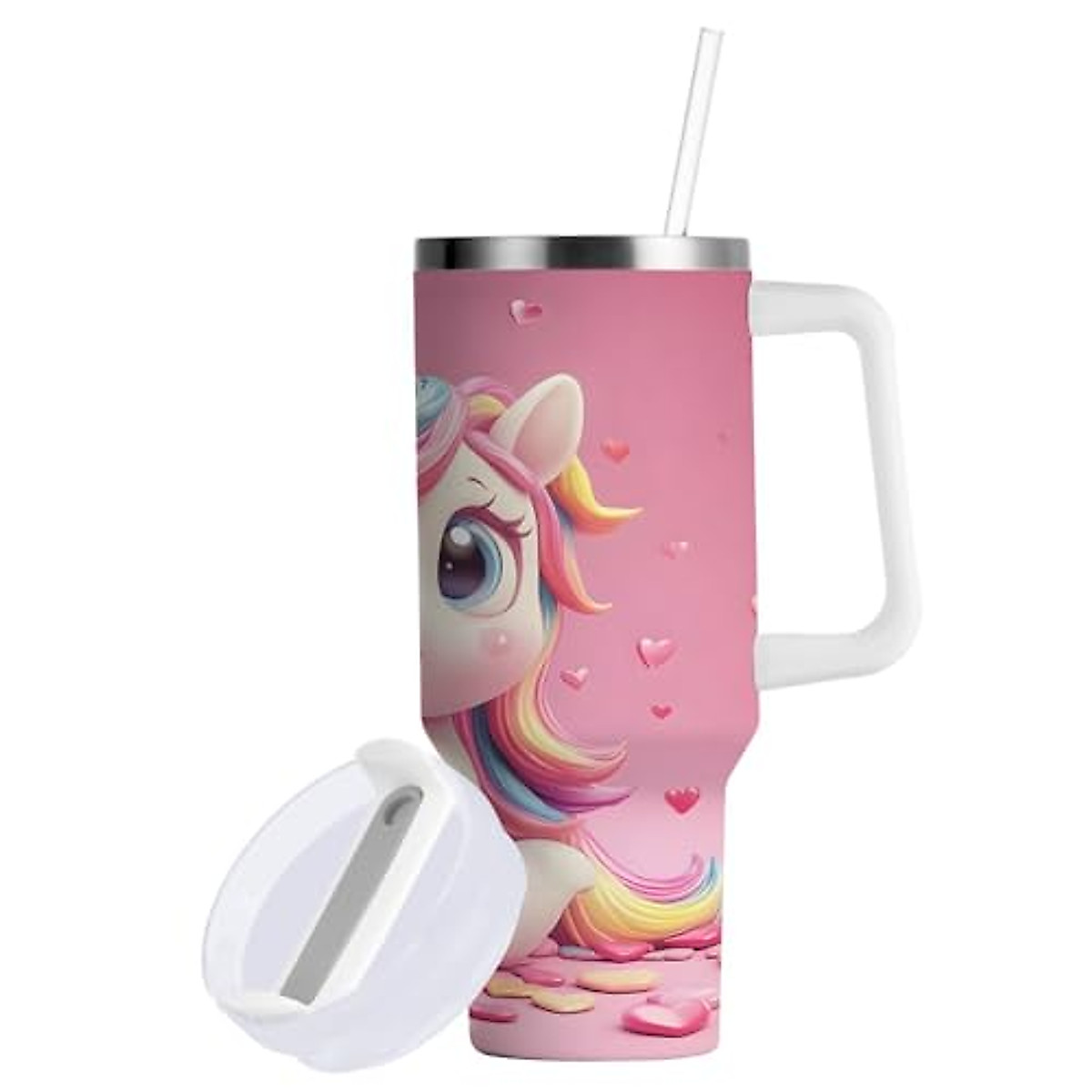 RPLIFE Cute Cartoon Unicon Stainless Steel Coffee Cup, Insulated Tumblers, Coffee Tumbler for Women