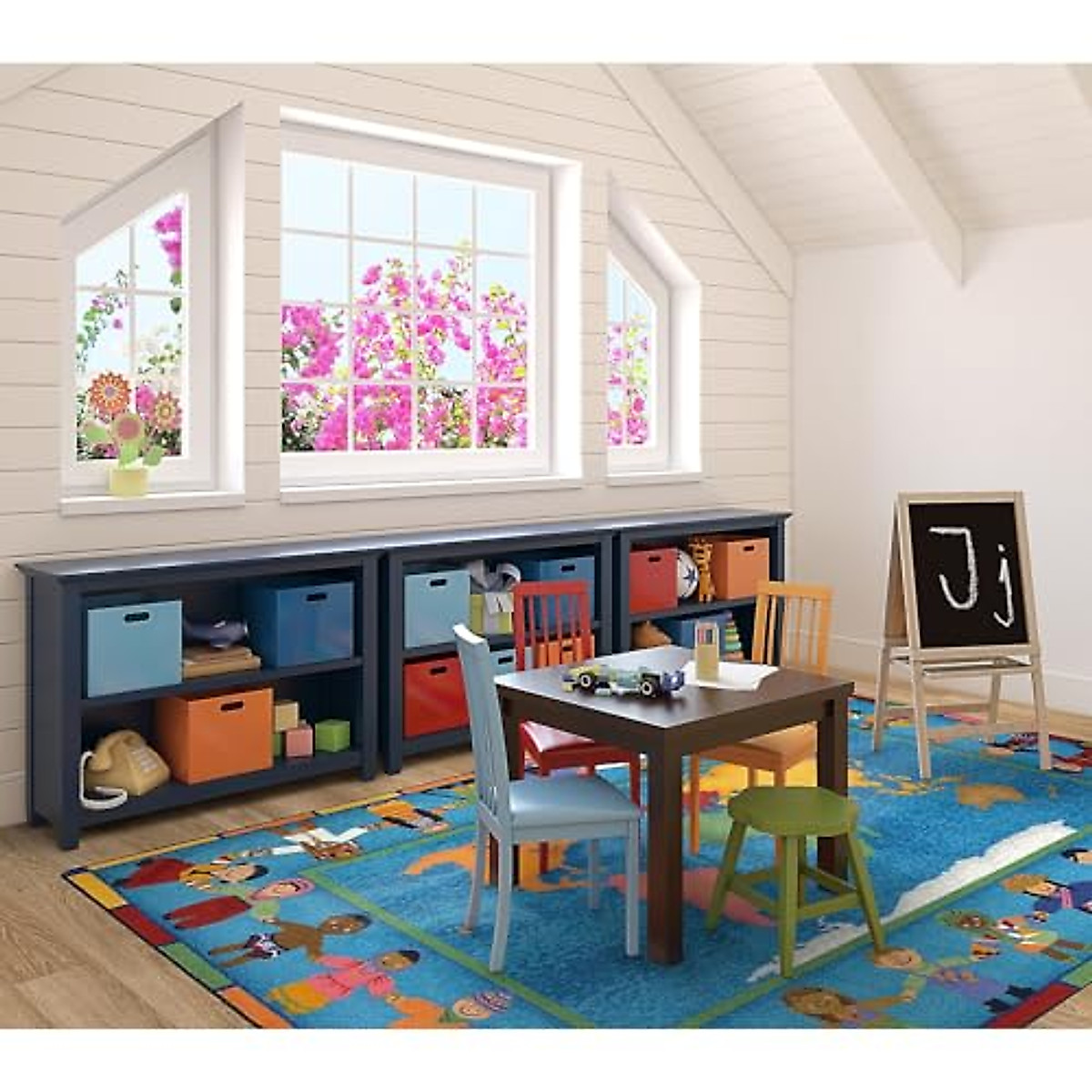 Joy Carpets Hands Around The World Area Rug in Color Multi, 5'4" x 7'8"