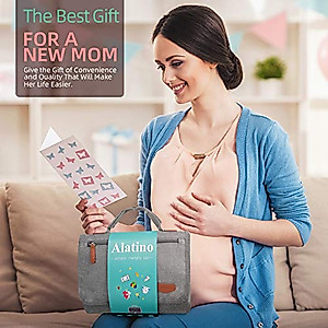 Portable Diaper Changing Pad for Baby, Detachable Travel Changing Pad with Baby Wipes Pocket, Gifts for Baby Shower, Newborn Girls and Boys (Grey)