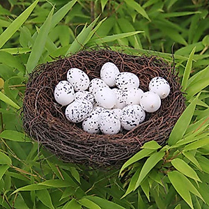 MAGICLULU 1 Set Artificial Birds Nest Handmade Easter Rattan Nest with Easter Eggs Country Style Simulation Twig Bird Nest