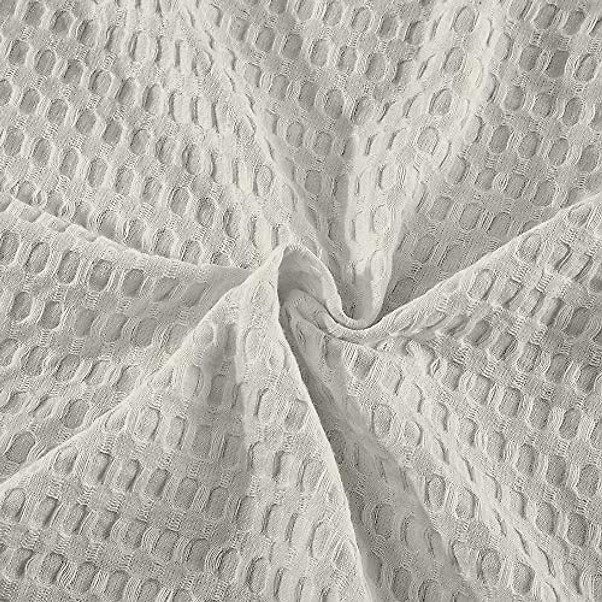 ARlinen 100% Cotton Blankets- Waffle Weave Cotton Blankets- Soft Lightweight Thermal Blankets (Ivory, Full Size)