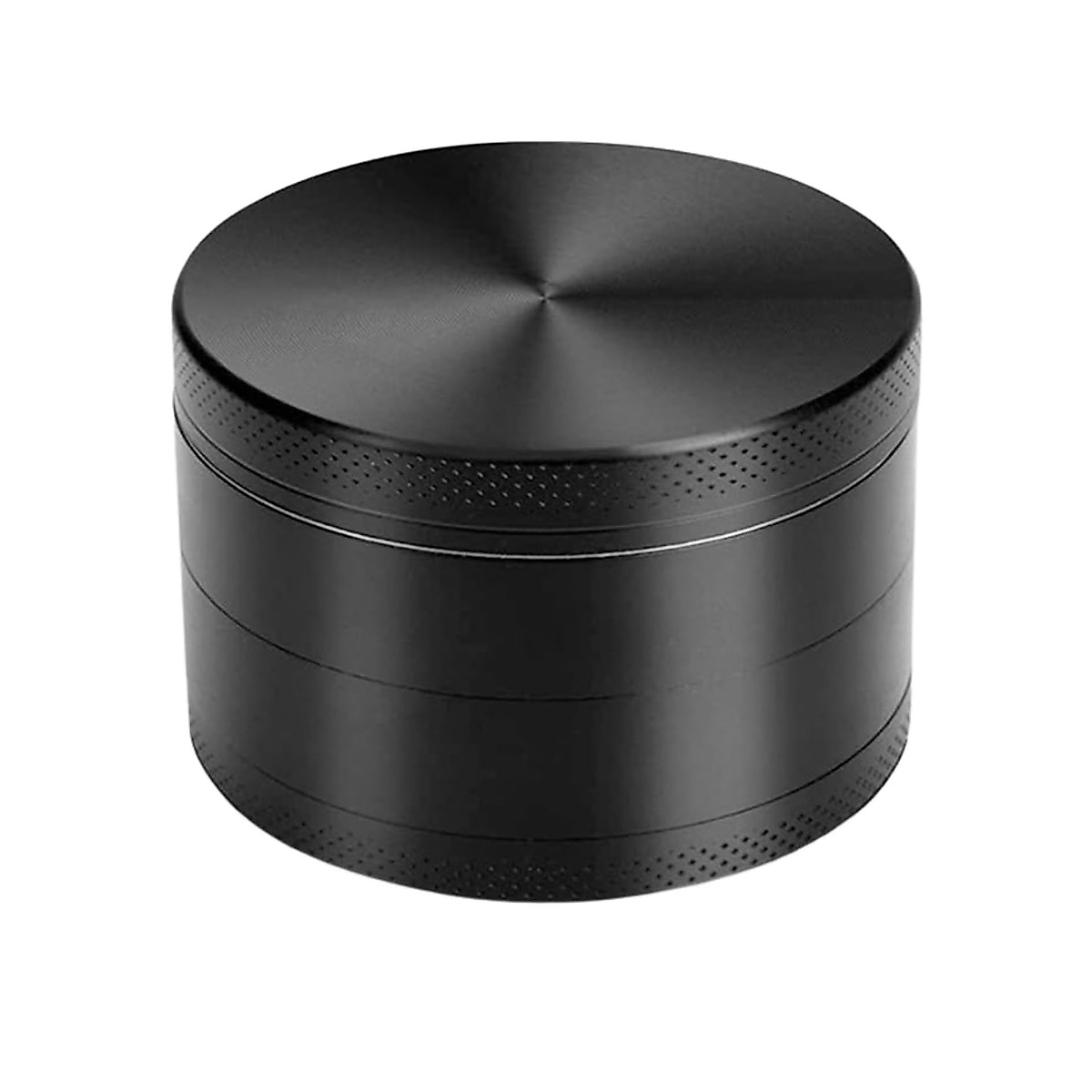 3 inch Large Spice Crusher Grinder, Portable 4-layer Manual Herb Mill, Zinc Alloy (Black) with Magnetic Lid and Screen