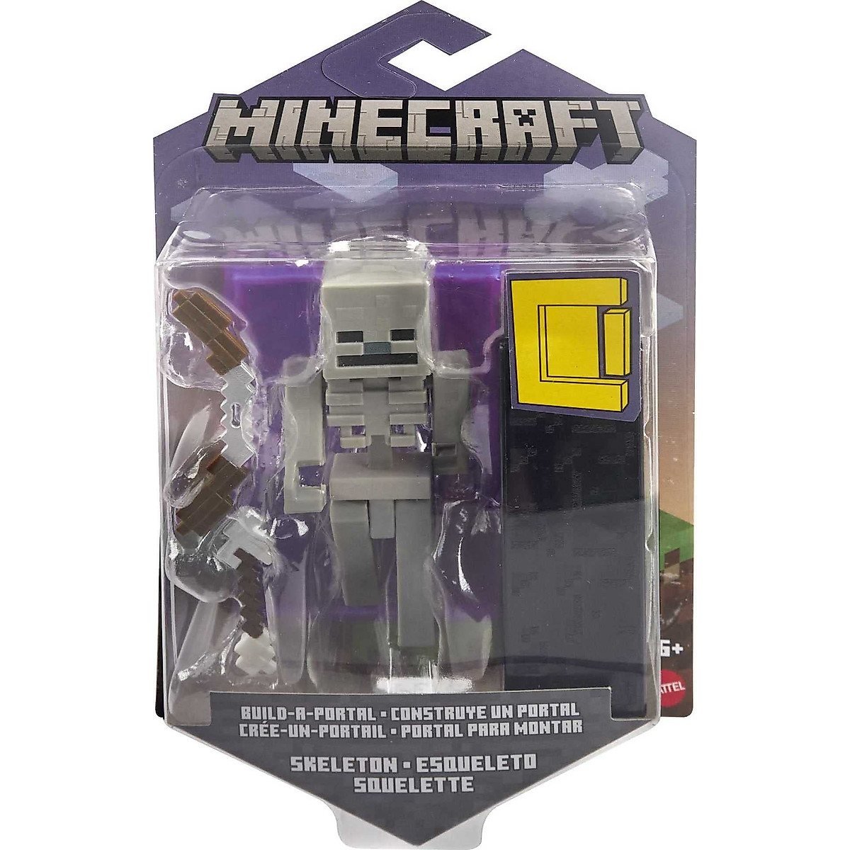 Mattel Minecraft Charged Creeper Action Figure, 3.25-in, with 1 Build-a-Portal Piece & 1 Accessory, Building Toy Inspired by Video Game, Collectible Gift for Fans & Kids Ages 6 Years & Older