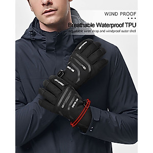 Cevapro Winter Gloves Snow Ski Gloves for Men Women Cold Weather, 3M Insulated Mens Womens Waterproof Gloves, -40℉ Touchscreen Skiing Snowboard Gloves