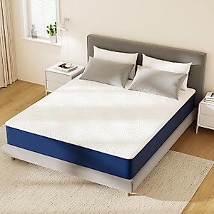 Swbvs Firm Queen Mattress, 10 Inch Cooling Memory Foam Mattress Queen Size with Removable Zippered Cover for Easy Cleaning, Queen Bed Mattress in a Box Pressure Relief & Firm Mattress