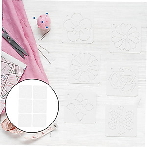 VILLCASE 12 Pcs Quilting Tracing Board Clothing Quilting Stencil Quilting Cutting Template Clothes Sewing Template Quilling Tool Embroidery Tools Quilting Ruler for Fabric Patchwork Acrylic