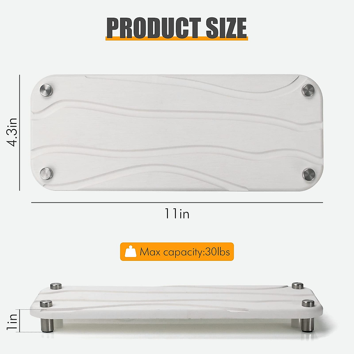 MZYOUHUO Fast Drying Stone Sink Tray, Bathroom Instant Dry Sink Organizer, Diatomaceous Earth Water Absorbing Stone Tray for Sink, Sink Drying Stone for Kitchen Counter (White