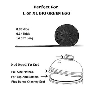 High Temp Grill Gasket Big Green Egg Accessories Replacement Heat Felt BBQ Smoker Black Gasket Adhesive Pre-Shrunk Self Stick Felt 14ft L/XLarge Big Green Egg