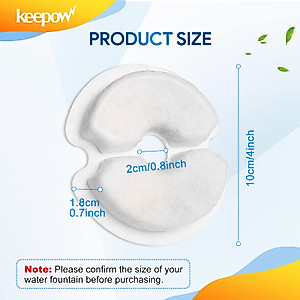 KEEPOW Pet Fountain Filter Replacement for 67oz/2L & 84oz/2.5L - 6 Pack Cat Fountain Filter Compatible With Plastic & Stainless Steel