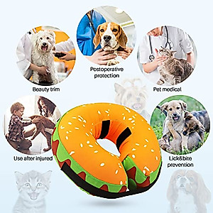 BEBANG Soft Dog Cones, Recovery Collar Protective Inflatable Collar for Pets, Dog Neck Donut Dog Cone Alternative After Surgery, E Collar for Medium Dogs, Adjustable Pet Recovery Cone After Surgery